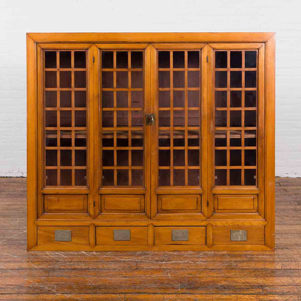 Vintage glass door cabinet store