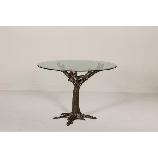 Bronze Tree Table Base with Rich Dark Brown Patina | FEA Home