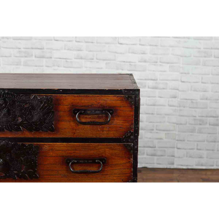 Japanese 19th Century Keyaki Wood Isho Dansu Clothing Chest | FEA Home