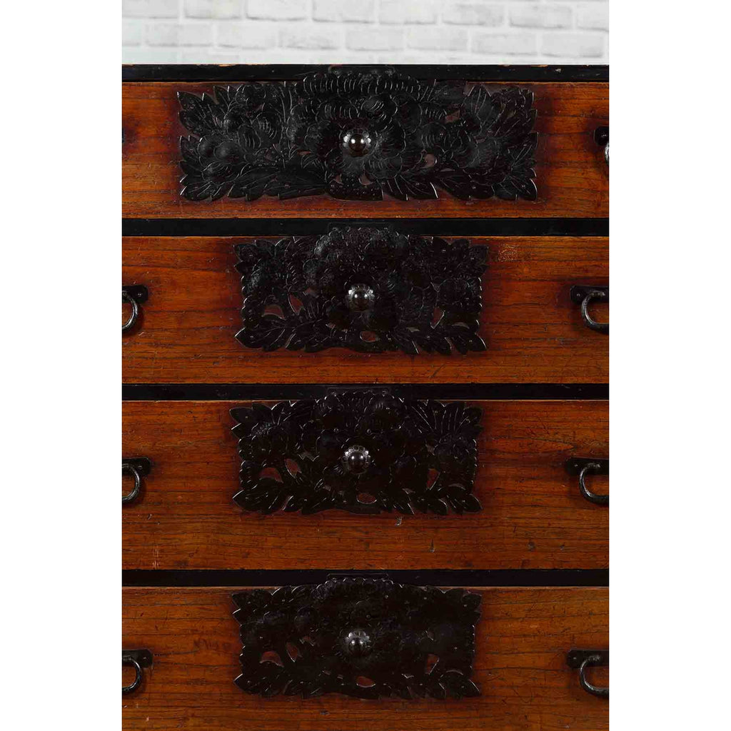 Japanese 19th Century Keyaki Wood Isho Dansu Clothing Chest | FEA Home