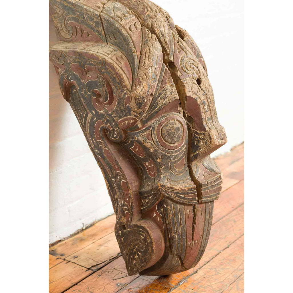 Hand Carved Painted Singa Singa Tribal Carving from Sumatra | FEA Home