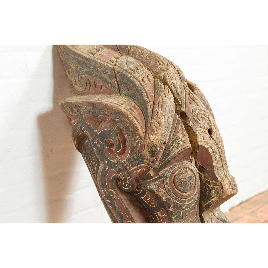 Hand Carved Painted Singa Singa Tribal Carving from Sumatra | FEA Home