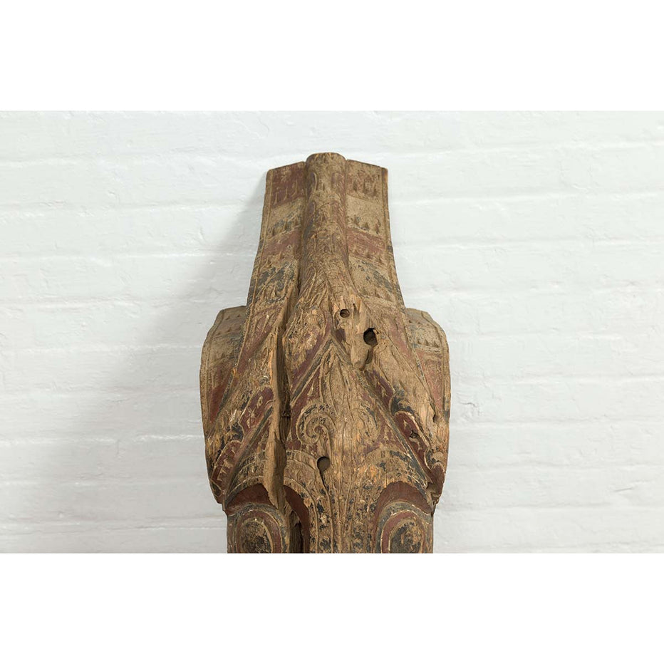 Hand Carved Painted Singa Singa Tribal Carving from Sumatra | FEA Home