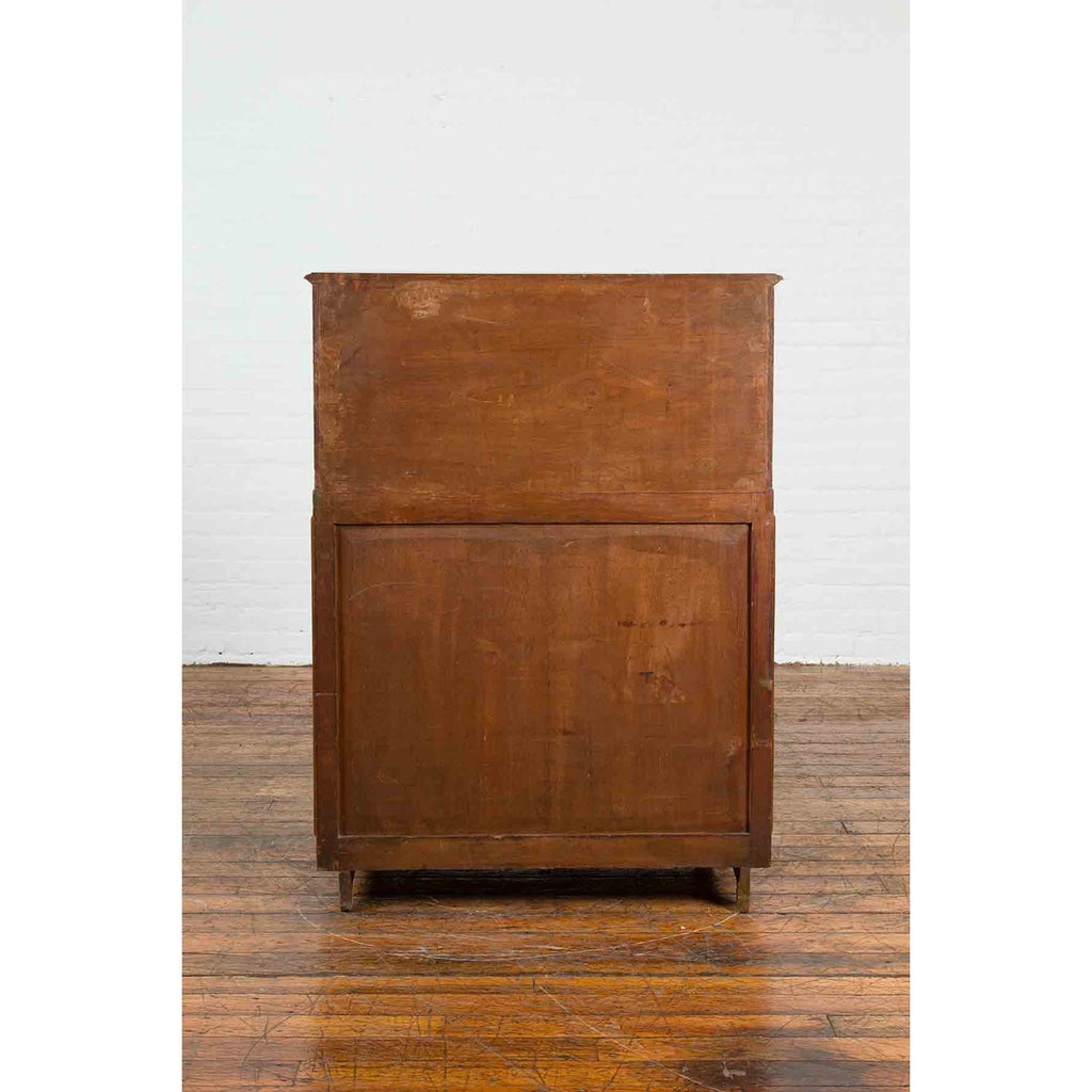 19th Century Handmade Slant-Front Desk with Raised Panels and Drawers ...