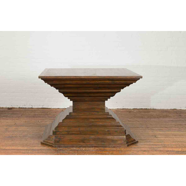 Vintage Pagan Dynasty Style Console Pedestal Table | FEA Home