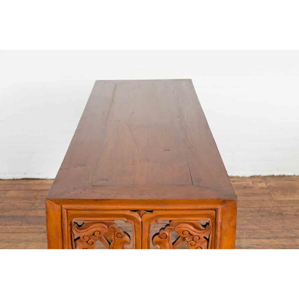 Indonesian Vintage Altar Console Table with Carved Apron | FEA Home